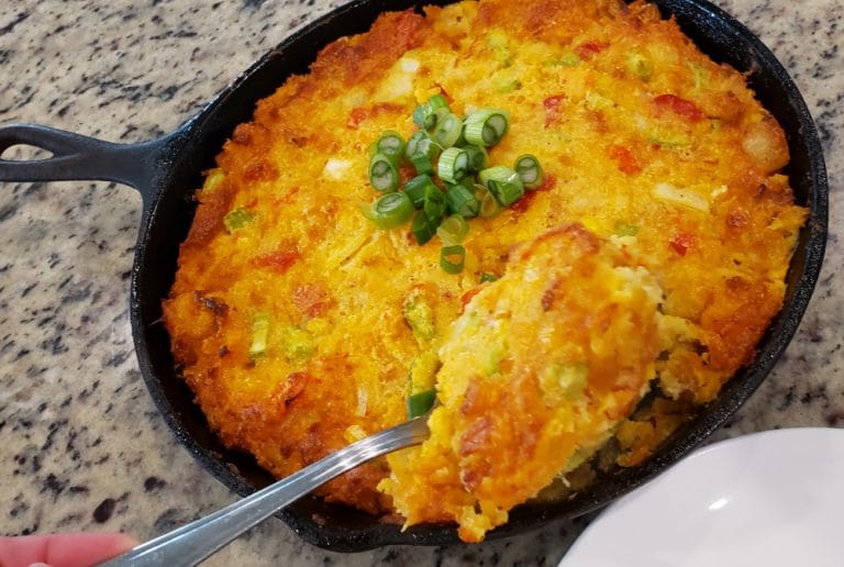 Cajun Crawfish Cornbread - Acadiana's Thrifty Mom