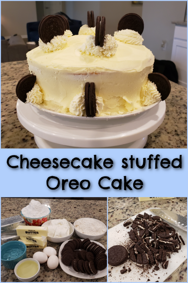 Cheesecake stuffed Oreo Cake - Acadiana's Thrifty Mom