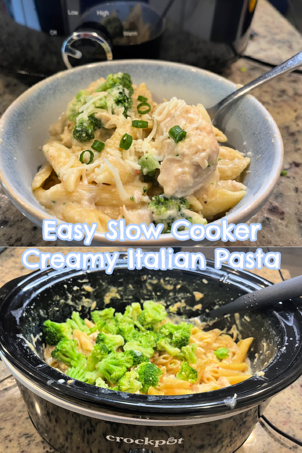 Easy Slow Cooker Creamy Italian Pasta - Acadiana's Thrifty Mom